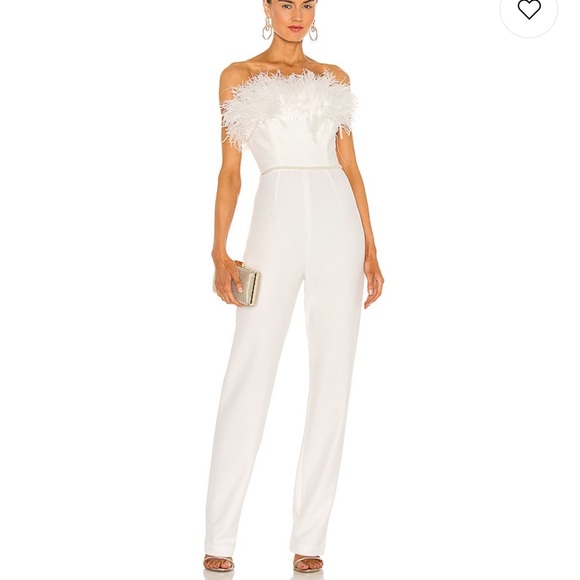 Bronx and Banco | Pants & Jumpsuits | Bronx And Banco Feather Jumpsuit | Poshmark
